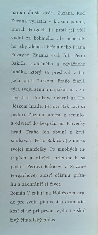 V zajatí na Holičskom hrade, antikvariat, antikvychod,